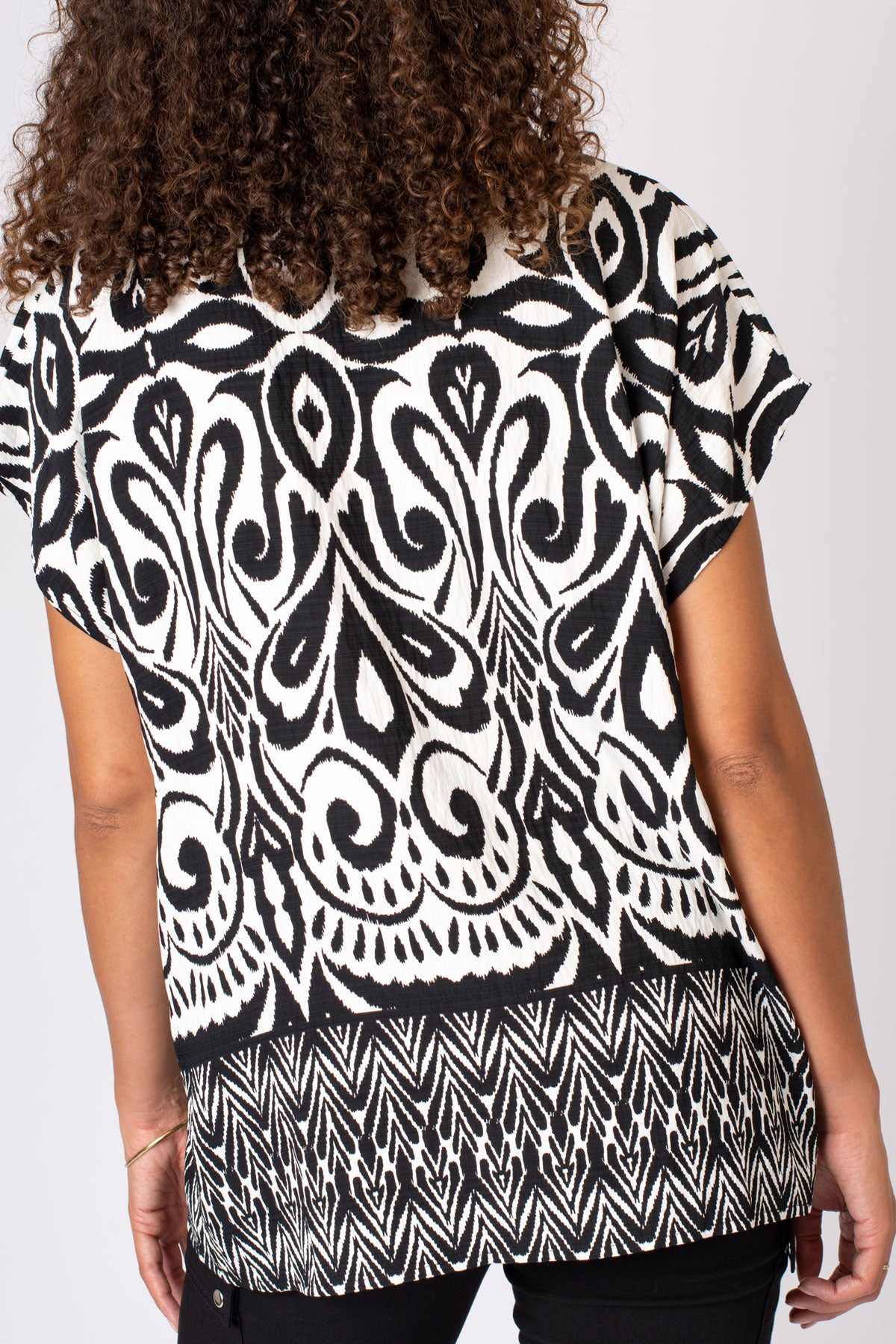 Border Print Oversize Top – The Stock Shop