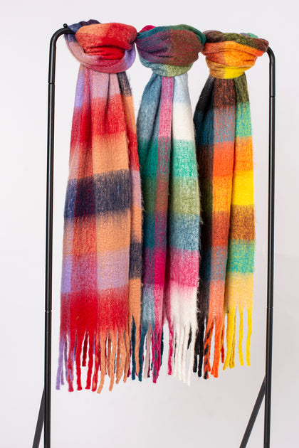 Cosy Check Tassel Scarf – The Stock Shop