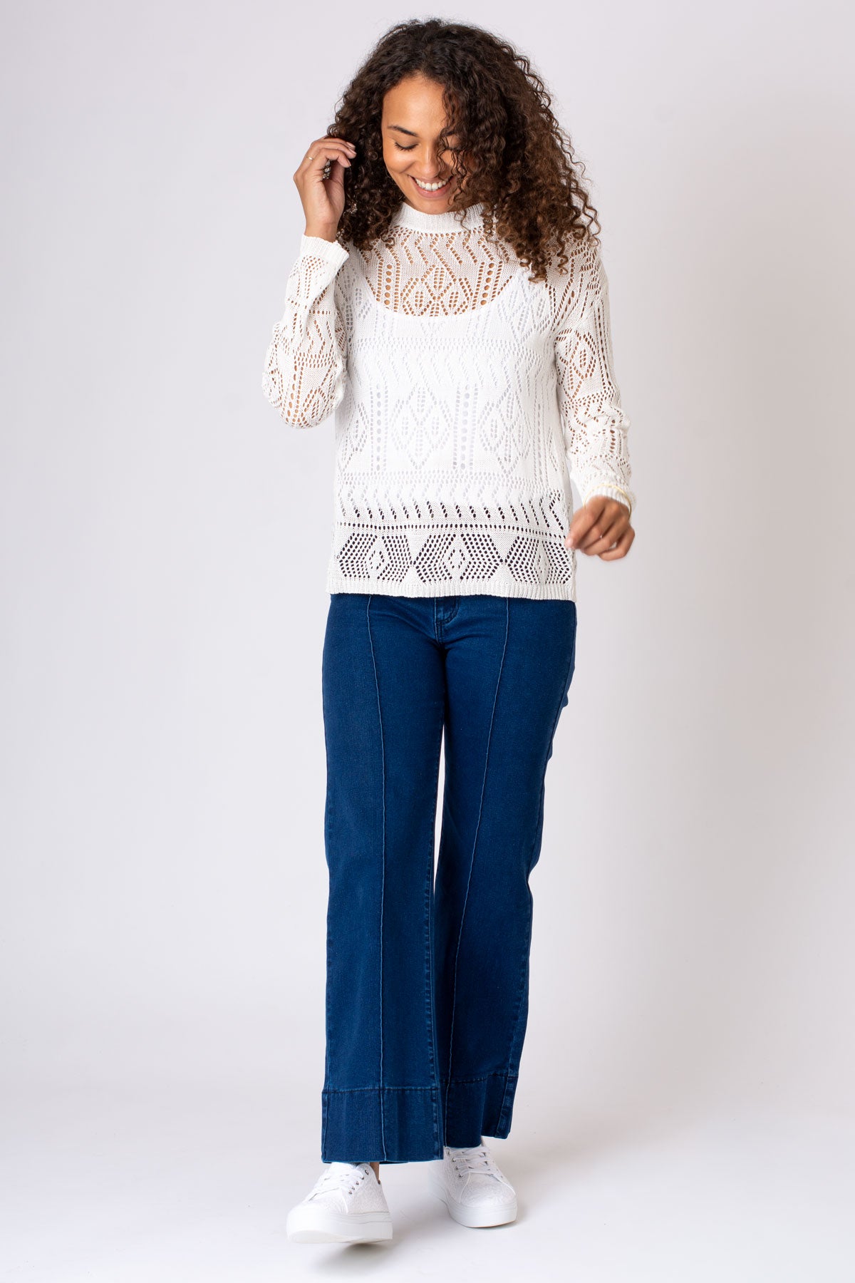 Open Pointelle Stitch Jumper – The Stock Shop