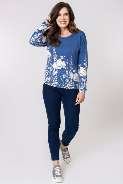 Shadow Floral Border Jumper – The Stock Shop