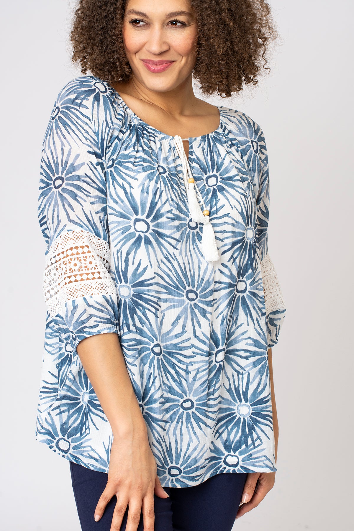 Starburst Print Gypsy Top – The Stock Shop
