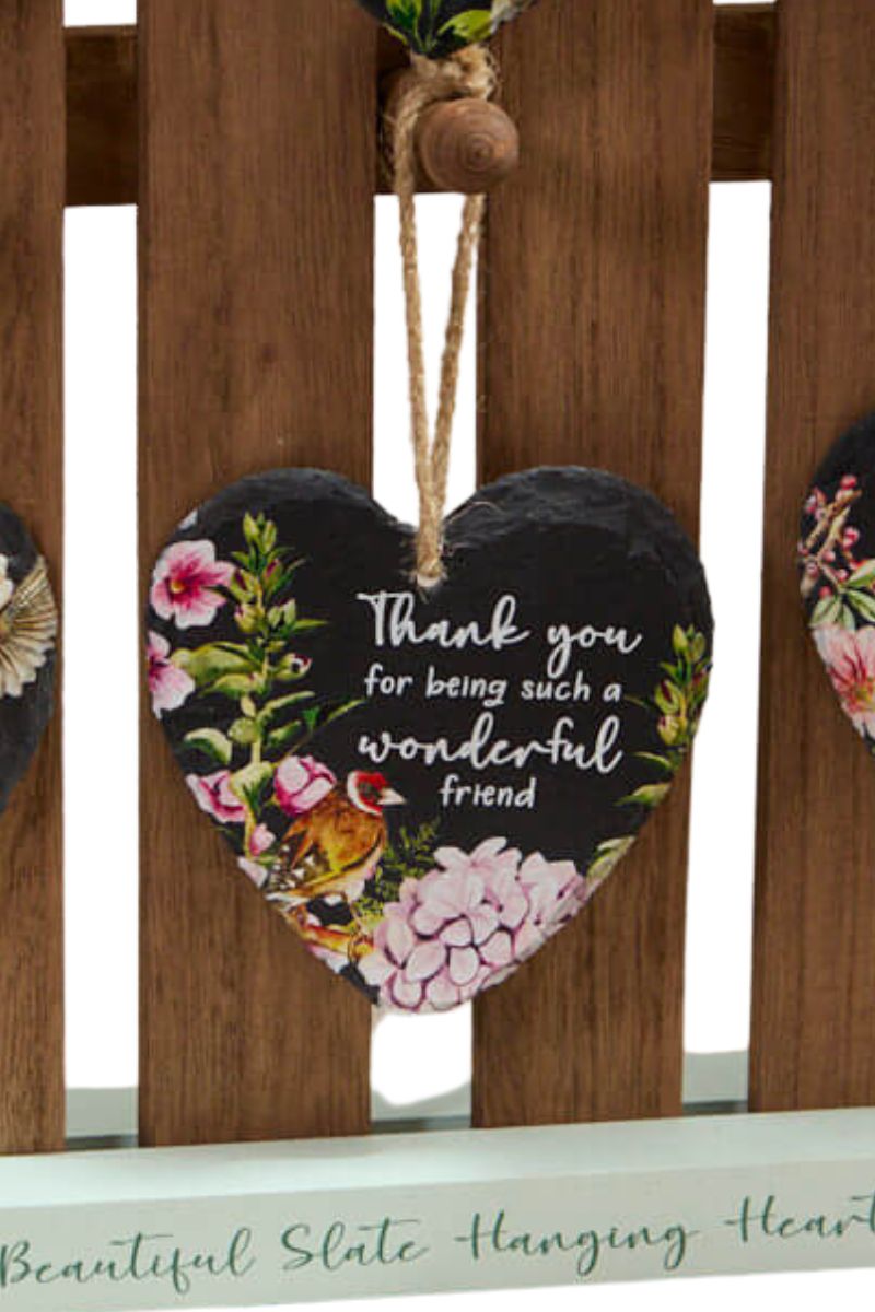 Thank You Gold Finch Slate Heart Hanger – The Stock Shop